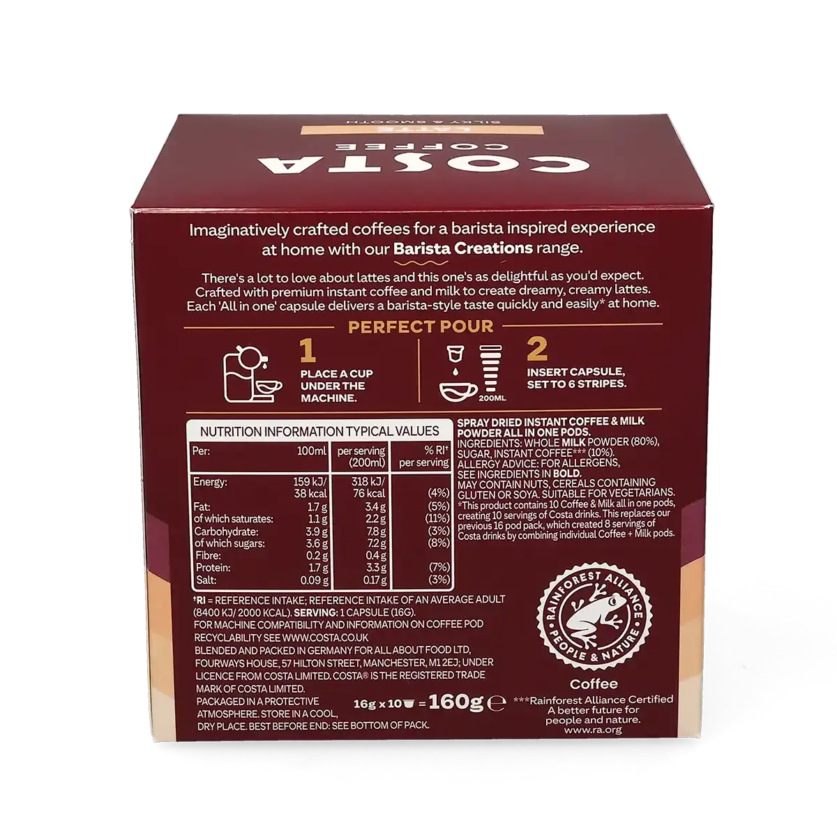 Costa | Latte - 10 pods for Dolce Gusto